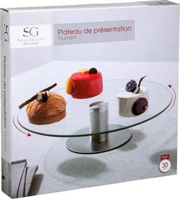 Otočný tác, podnos, skleněný, O 30 cm