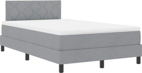Postel s boxspringem s čelo Světle šedá 120 x 200 cm textil 3338755