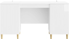 Stůl Bílá s vysokým leskem 142,5 x 50 x 75 cm Kompozitní dřevo 3414598