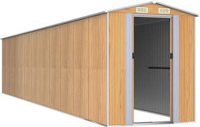 Zahradní kůlna světle hnědá 192x938x223 cm pozinkovaná ocel 3147480