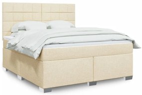 Box spring postel s matrací krémová 180x200 cm textil 3290572