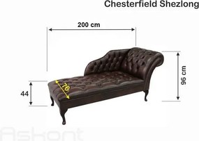 Askont Chesterfield Shezlong: Kožená lenoška pravý roh