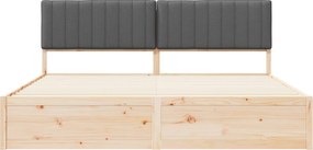 Rám postele s čalouněným čelem s čelo Tmavě šedá 200 x 200 cm 3398210