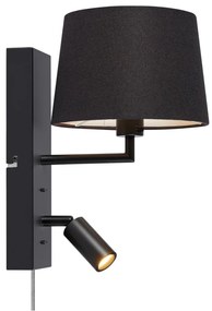 Markslöjd | Markslöjd 108595 - LED Nástěnná lampa s USB COMO 1xE14/40W/230V + LED/3W černá | ML1267