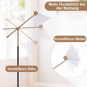 Costway Stojací lampa výškově nastavitelná stojací lampa s nastavitelným úhlem