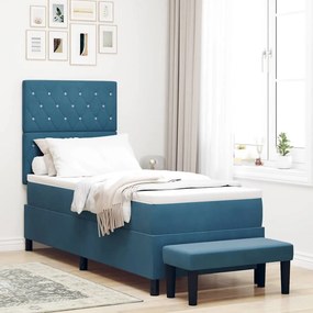 Postel s boxspringem s polštářem Tmavě moddrá 200 x 80 cm samet 3344412
