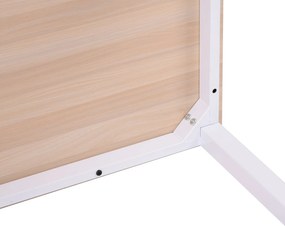 HOMCOM Moderní pracovní stůl se železnou konstrukcí a nastavitelnými nohami 120x60x76 cm Bílý a přírodní