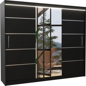 Posuvná skříň se zrcadlem a LED osvětlením SALTO 250
