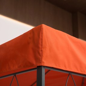 Outsunny náhradní střecha pavilonu 3x4m pro kovový pavilon zahradní pavilon párty stan polyesterový zahradní stan v rezavě červené barvě |