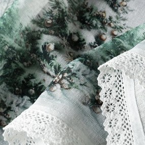 KRÁTKÁ VÁNOČNÍ ZÁCLONA NA PÁSCE XMAS9 150X60 CM VZOROVANÁ