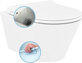 Sapho AVVA závěsná WC mísa s bidet. sprškou, Rimless, 35,5x53 cm, bílá 100312