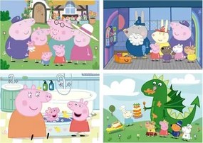 EDUCA Puzzle Prasátko Peppa 4v1 / (20  40  60  80 dílků) / od 3 let