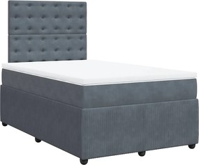 Box spring postel s matrací tmavě šedý 120x190 cm samet 3294599