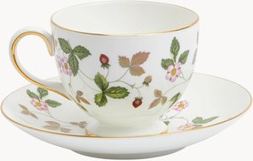 Šálek na čaj's podšálkem z kostního porcelánu Fine Bone China Wild Strawberry