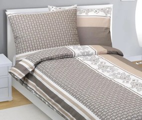 Bellatex Povlečení krepové Ornament kávová rozměr 140x220, 70x90 cm