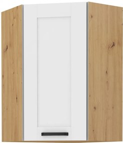 Kuchyňská skříňka LUNA 60x60 GN-90 1F (45°) korpus: dub artisan, barva dvířek: bílá