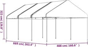 vidaXL Altán se střechou bílý 6,69 x 4,08 x 3,22 m polyethylen [3155511]