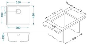 ALVEUS 1150057 - Kuchyňský dřez OMNI 55x45 cm granit/černá