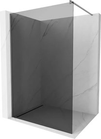 Mexen Kioto, sprchová zástěna Walk-In 140 x 200 cm, 8mm šedé sklo, grafitový profil, 800-140-101-95-40