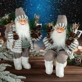 VÁNOČNÍ FIGURKA SANTA 40 CM BÍLÁ