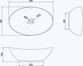 keramické umyvadlo COLOSUM G818 - 60cm Barva: bílý mat