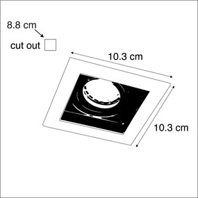 Sada 5 zapuštěných bodových světel bílých s černým - Carree