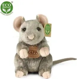 Rappa Plyšová myš sedící 16 cm / ECO-FRIENDLY / od 0 let