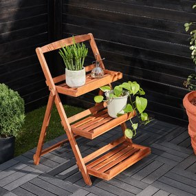 Stupňovitý stojan na květiny 79x56x59cm 3 stupně akácie certifikace FSC®