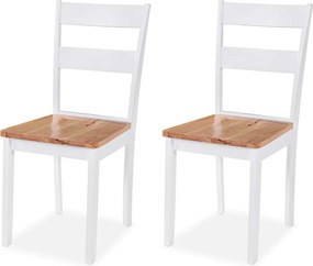 Jídelní set 3 kusy, MDF a kaučukovníkové dřevo, bílý 274942