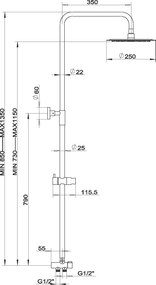 Novaservis, Sprchová souprava k nástenné sprchové nebo vanové baterii, SET032-0