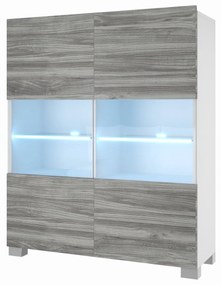 Komoda Belini Premium Full Version šedý antracit Glamour Wood + LED osvětlení Nexum 10 NEX KOM1/1/W/GW1/0/0