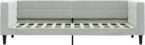 Válenda s přistýlkou a zásuvkami světle šedá 80 x 200 cm samet 3196732