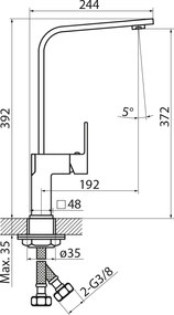 Sapho Fracto dřezová baterie stojánková šedá FA125GM