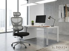 Ergonomická kancelářská židle RENEE - šedá síťovina / černá látka
