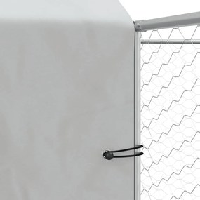 Venkovní psí kotec se střechou stříbrný 12 x 12 x 2,5 m ocel 3190482