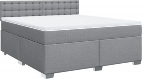 Box spring postel s matrací světle šedá 180 x 200 cm textil 3285981