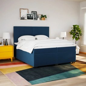 Box spring postel s matrací modrá 200x200 cm textil 3290601