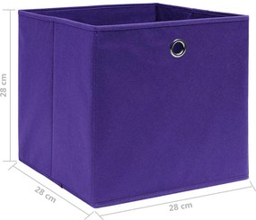 Úložné boxy 4 ks netkaná textilie 28 x 28 x 28 cm fialové 325211