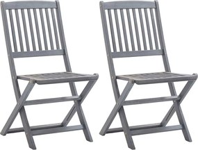 vidaXL Skládací zahradní židle s poduškami 2 ks masivní akáciové dřevo [3064547] Barva: antracitová