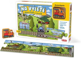 EFKO HRA Na výletě puzzle s příběhem skládačka s dřevěnou figurkou ef54648