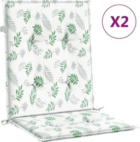 vidaXL Podušky na židli s nízkým opěradlem 2 ks textil [361328] Barva: Bílo-zelená