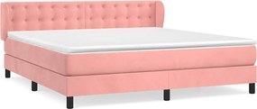 Box spring postel s matrací růžová 160x200 cm samet 3127744