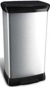 CURVER DECO BIN 50L Odpadkový koš 39 x 29 x 73 cm stříbrný 02162-582