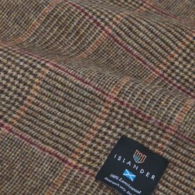 Šála z jehněčí vlny Beige Dogtooth krátká 150x27 cm - Islander