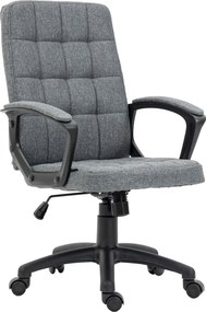 Vinsetto otočná kancelářská židle s nastavitelnou výškou a opěrkami moderním stylem, nosnost 120 kg, pro studium 59x63x96-105,5 cm Tmavě šedá | Aosom