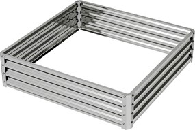 Zvýšený zahradní záhon Outsunny, květinový box, zeleninový záhon, herbář pro zahradu, terasu, balkon, ocel, stříbrný, 120 x 120 x 30 cm | Aosom