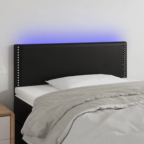 Čelo postele s LED černé 90x5x78/88 cm umělá kůže 3121550