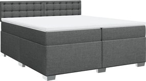 Box spring postel s matrací tmavě šedá 200x200 cm textil 3288310