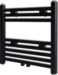 vidaXL Černý žebříkový radiátor na ručníky rovný ústřední topení 480 x 480 mm [141888] Barva: Černá