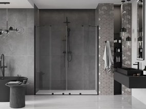 Mexen Velar Duo sprchové dveře posuvné 170 cm, transparentní, černé - 871-170-000-02-70
